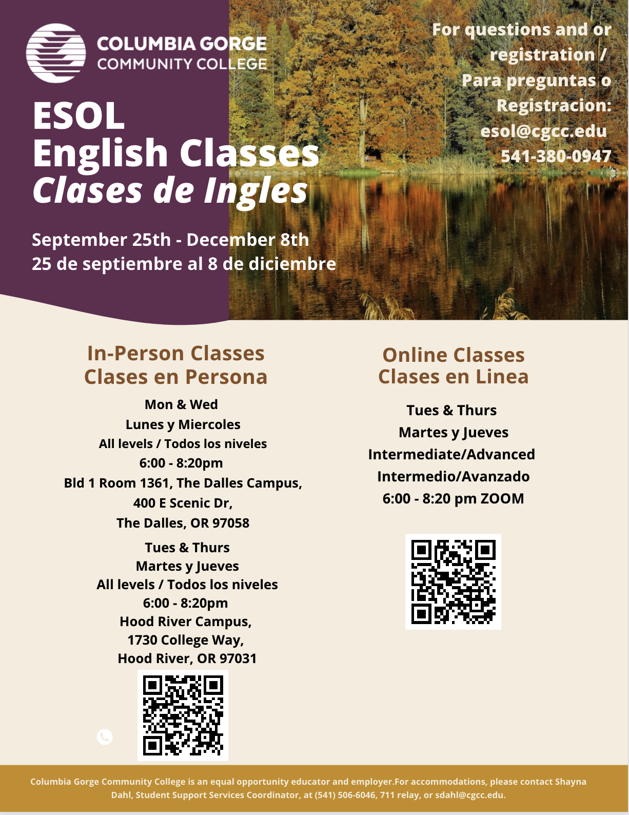 English for Speakers of Other Languages - Columbia Gorge Community College